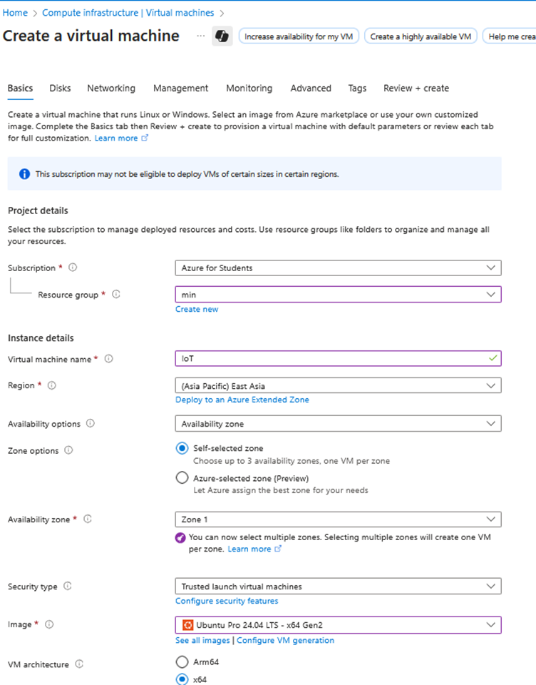 AzureVirtual Machines – Ubuntu